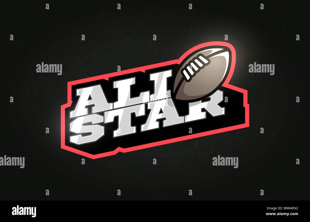 All Star Modern professional Typography rugby football sport retro ...