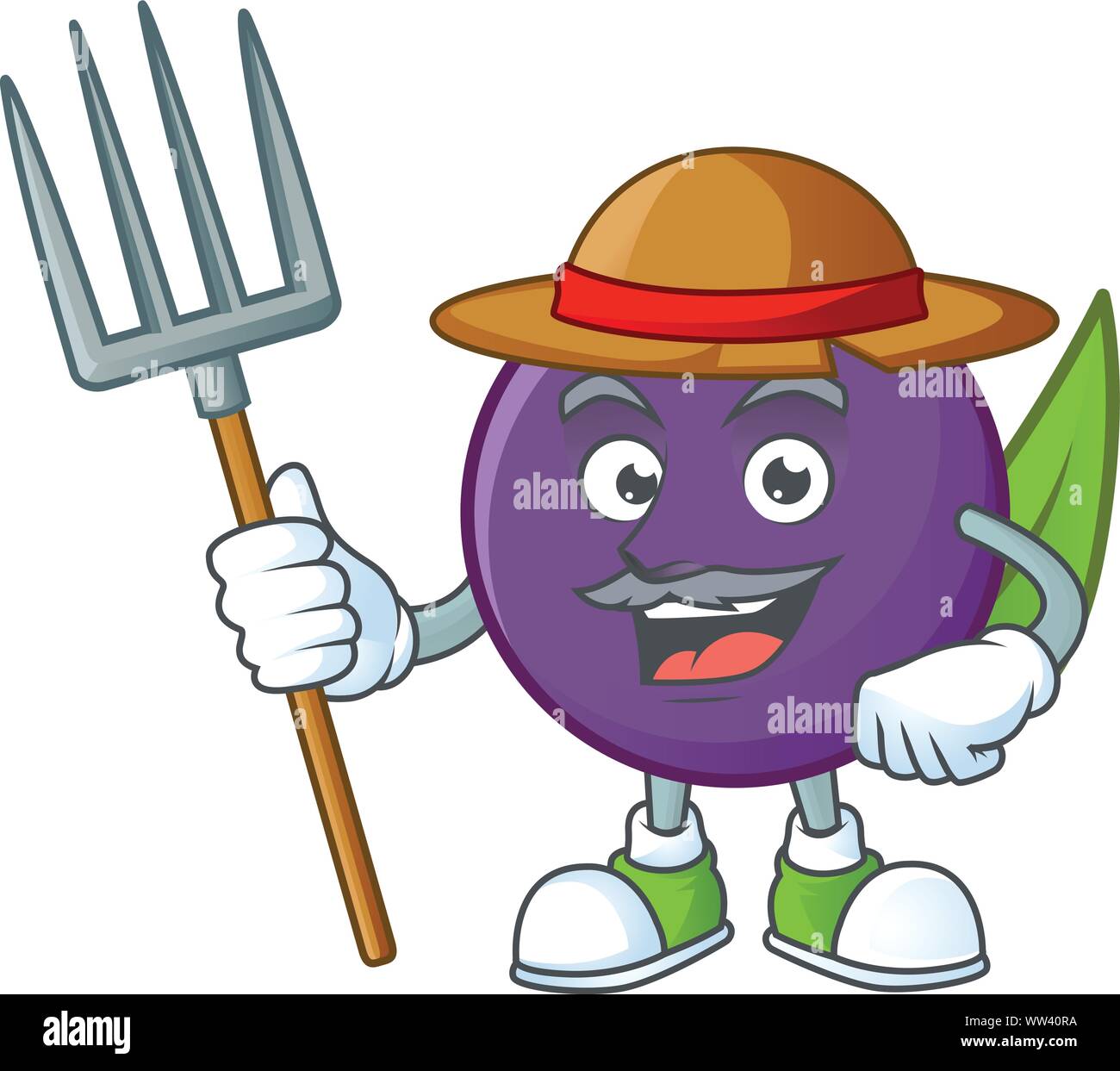 Farmer acai berries cartoon on white background Stock Vector Image ...