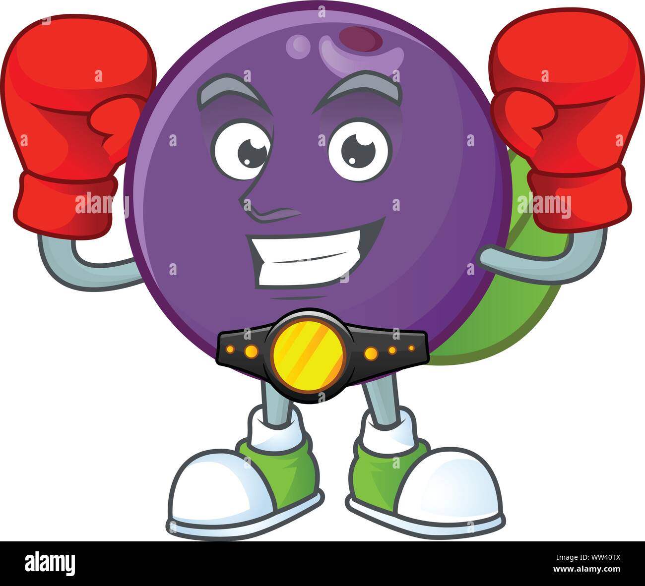 Boxing acai berries cartoon on white background Stock Vector Image ...
