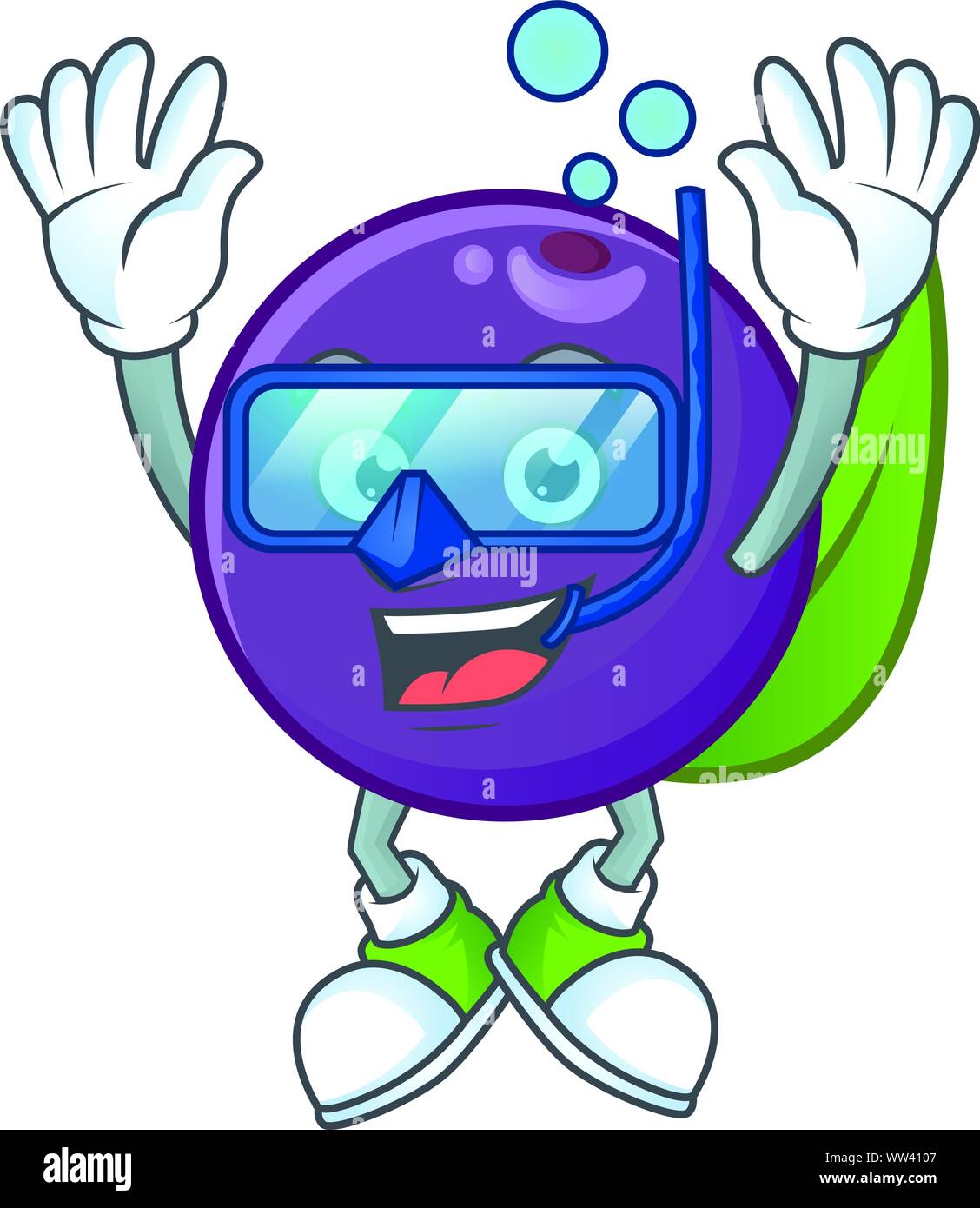 Diving acai berries cartoon character for health Stock Vector Image ...