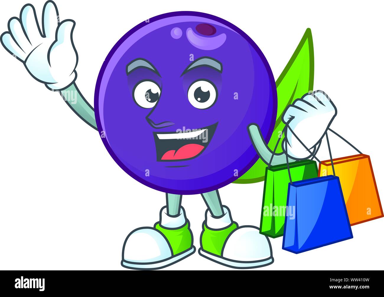 Shopping acai berries cartoon character for health Stock Vector Image ...