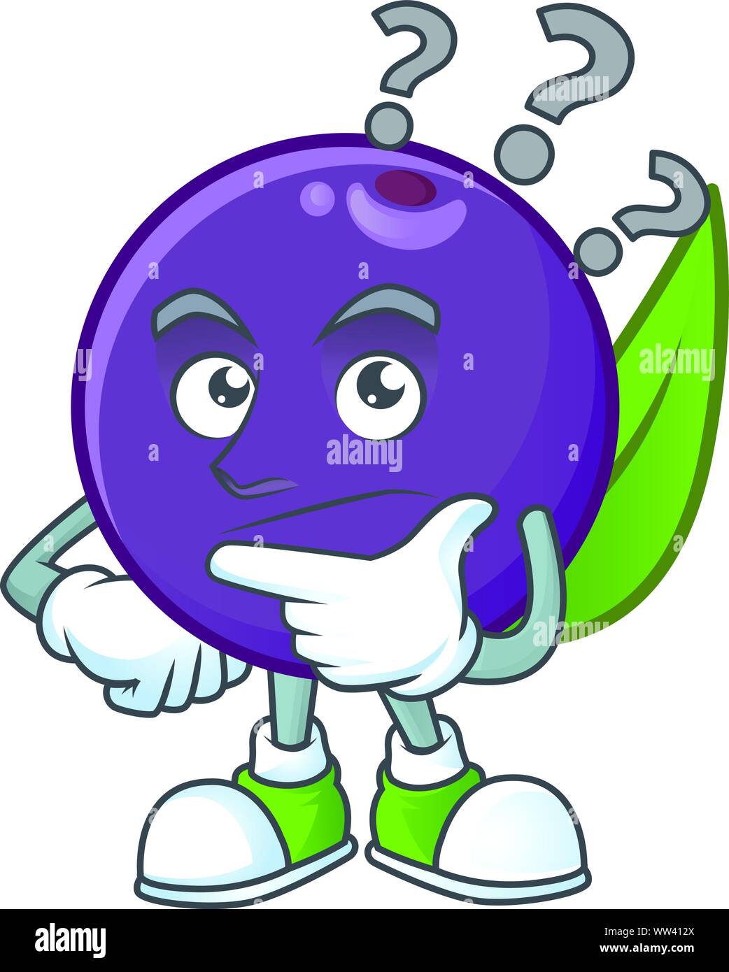 Thinking acai berries cartoon character with mascot Stock Vector Image ...