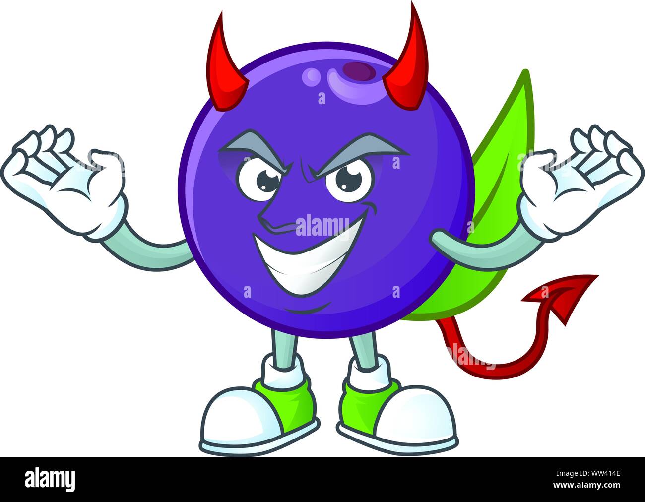 Devil acai berries cartoon character with mascot Stock Vector Image ...