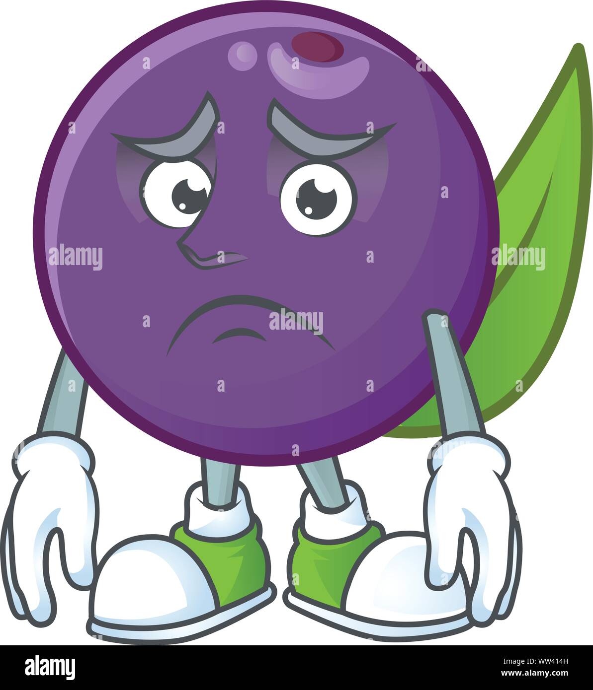 Afraid acai berries cartoon character with mascot Stock Vector Image ...