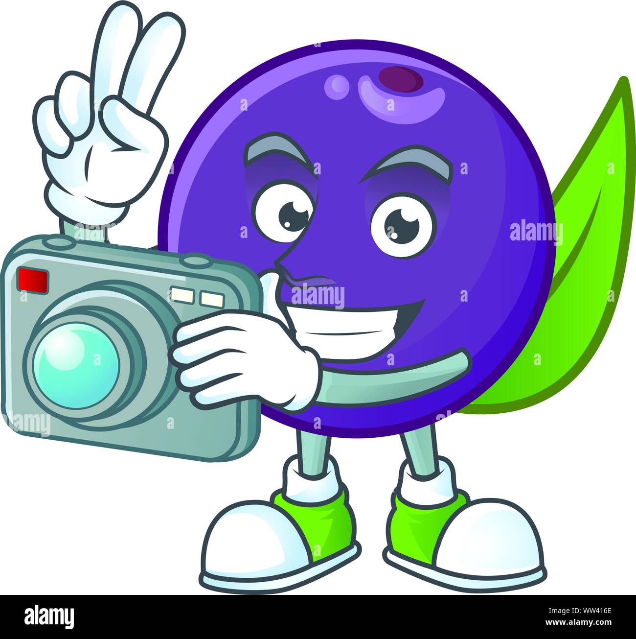 Photographer acai berries cartoon character with mascot Stock Vector ...