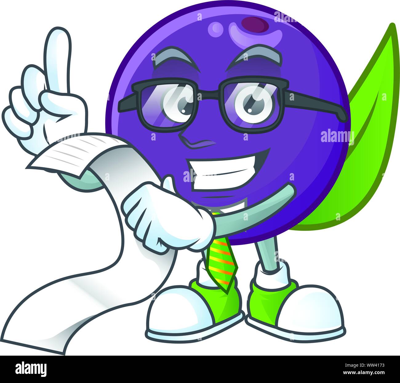 With menu acai berries cartoon character with mascot Stock Vector Image ...