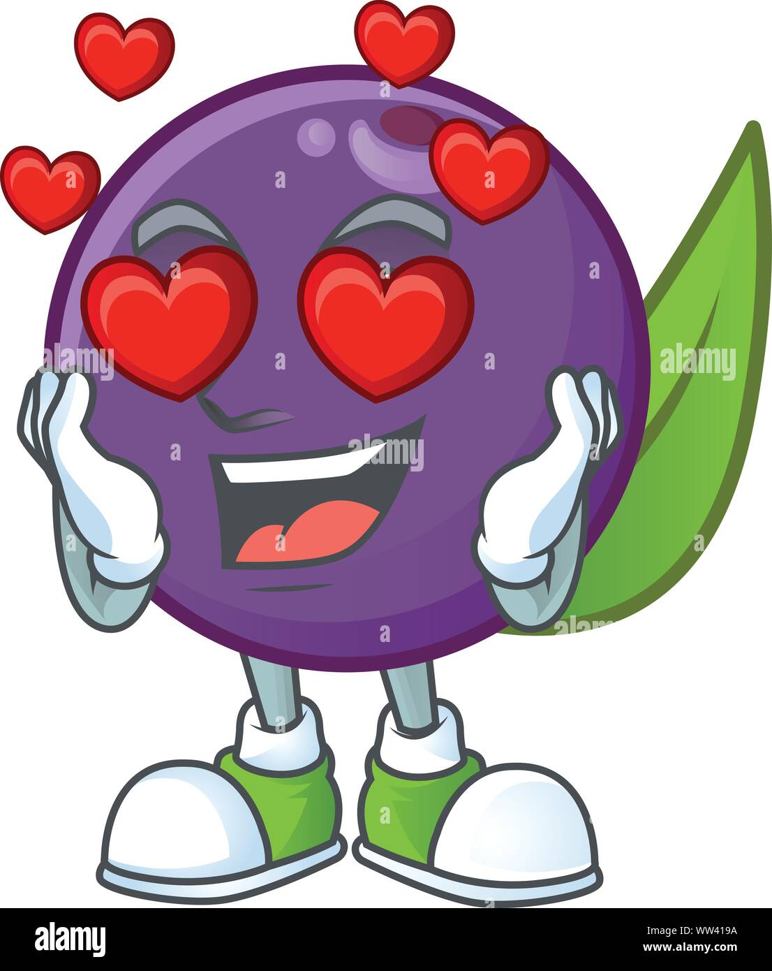 In love acai berries cartoon character with mascot Stock Vector Image ...