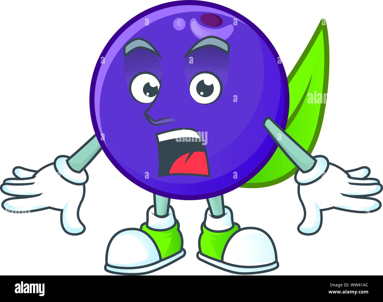 Surprised acai berries cartoon character with mascot Stock Vector Image ...