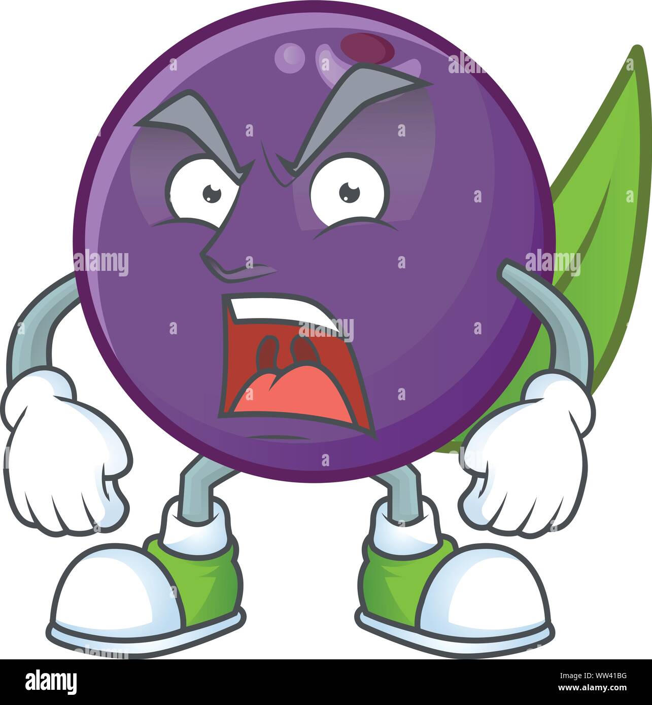 Angry acai berries cartoon character with mascot Stock Vector Image ...