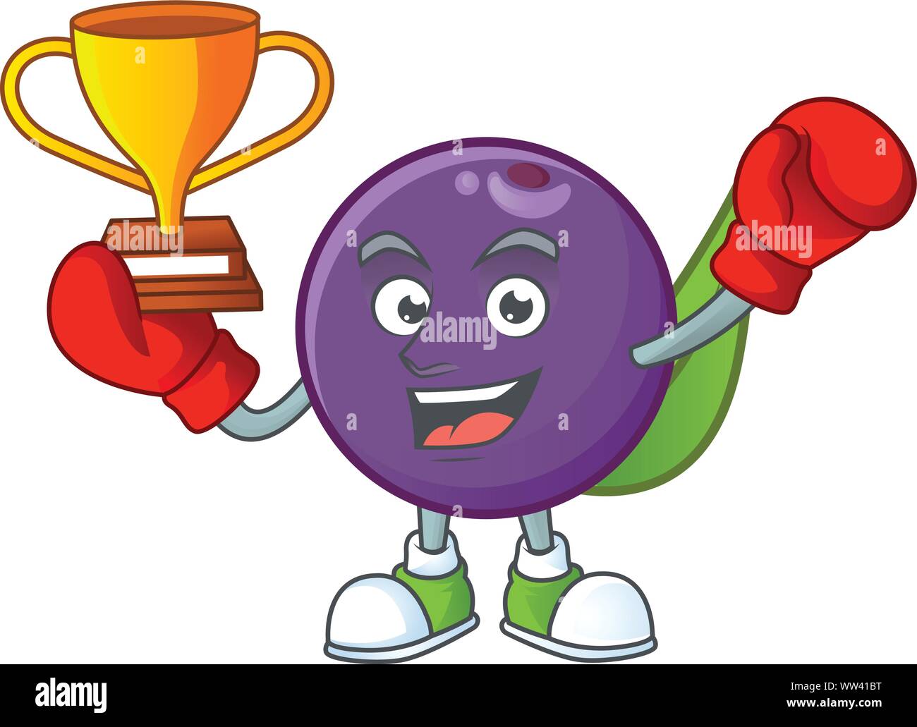 Boxing winner acai berries character for fresh fruit Stock Vector Image ...