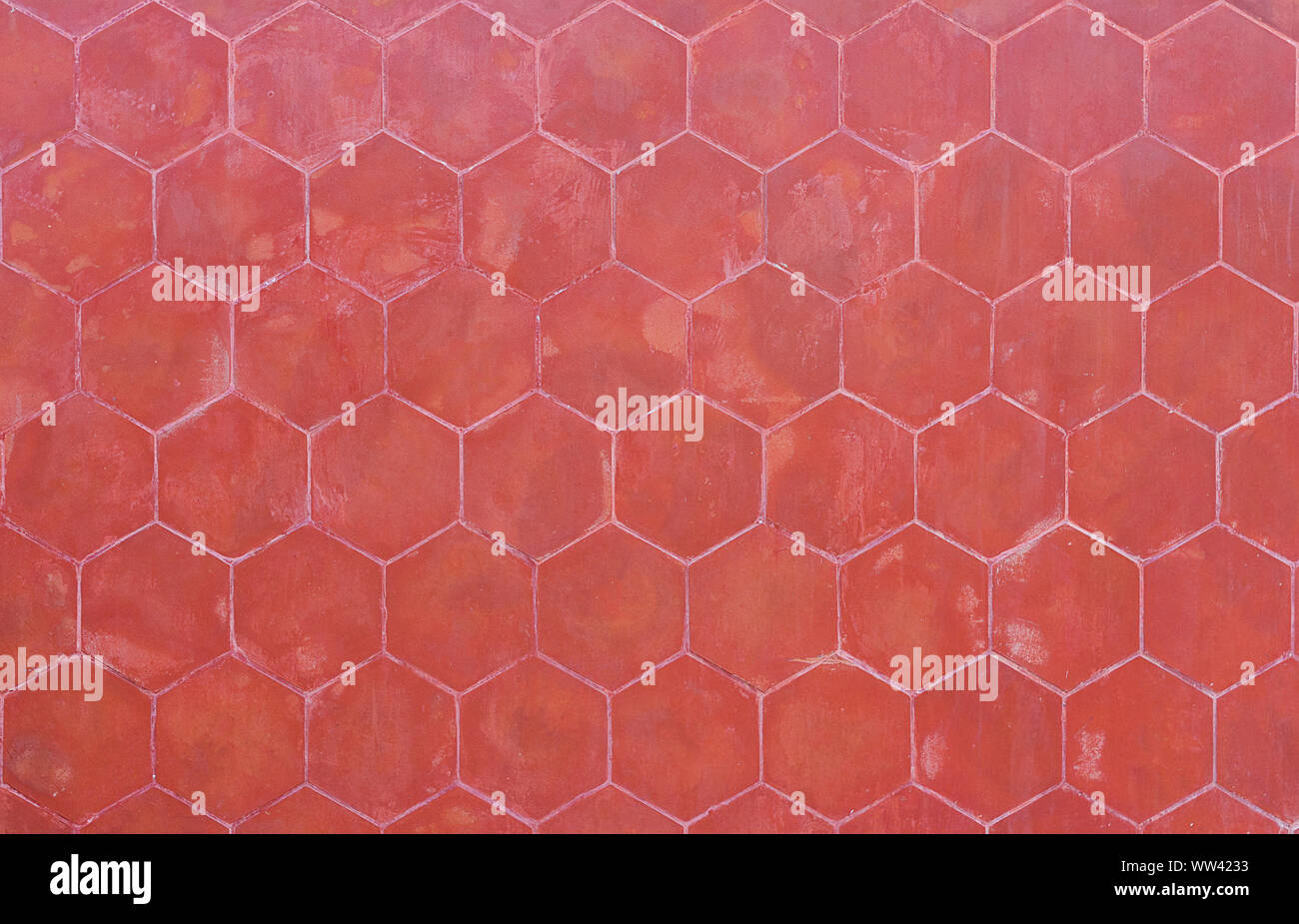 Red hexagon brick background, sidewalk or road concept Stock Photo - Alamy