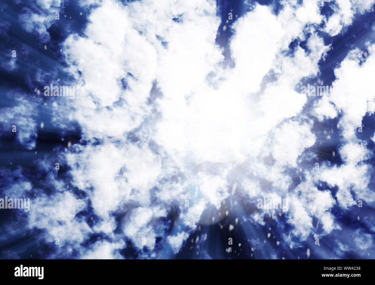 Abstract clear blue sky, ray of sun light Stock Photo - Alamy