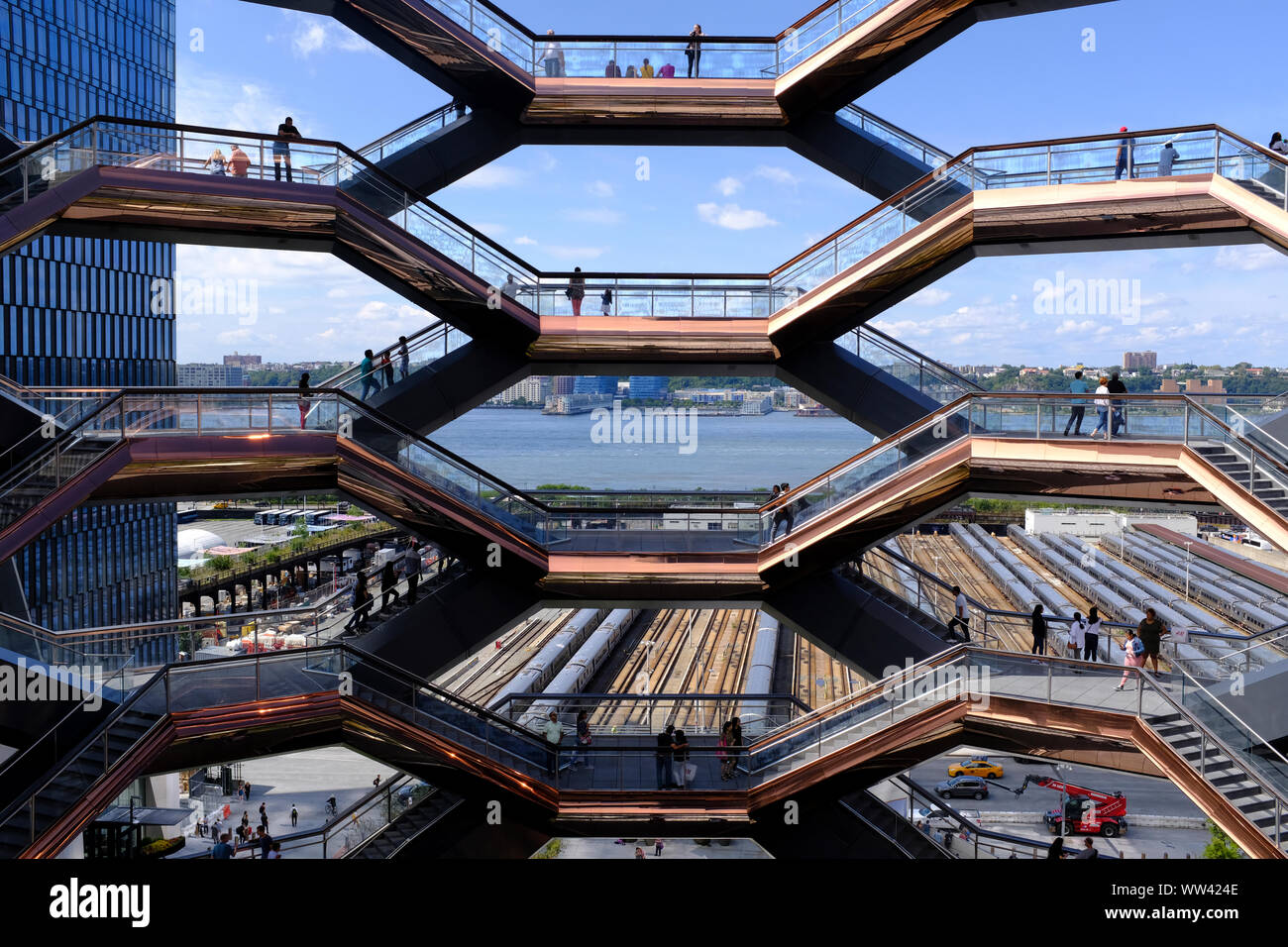 Inside The Vessel in Hudson Yards in New York City Stock Photo - Alamy