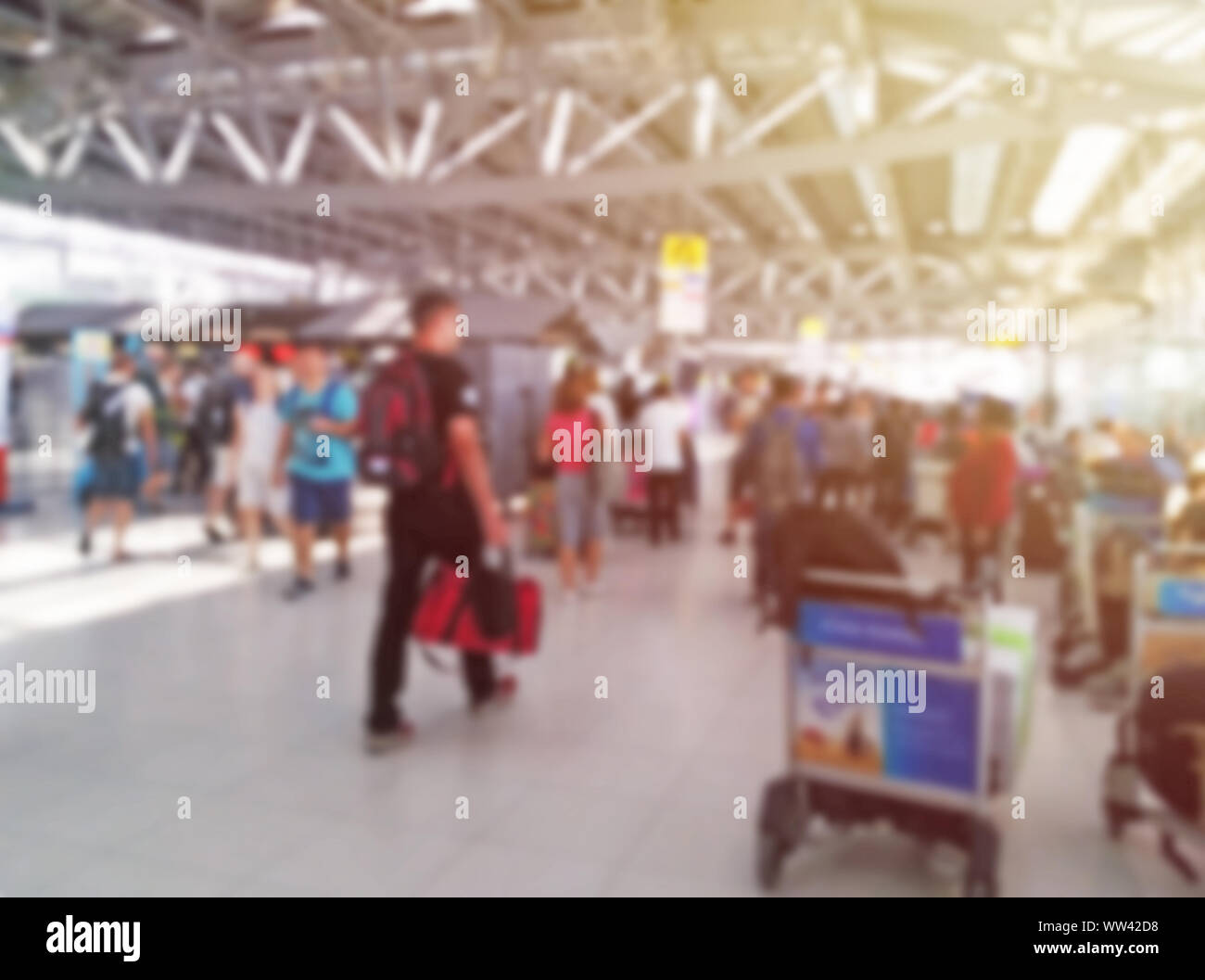 Airport terminal blur background, passenger travel to destination Stock ...