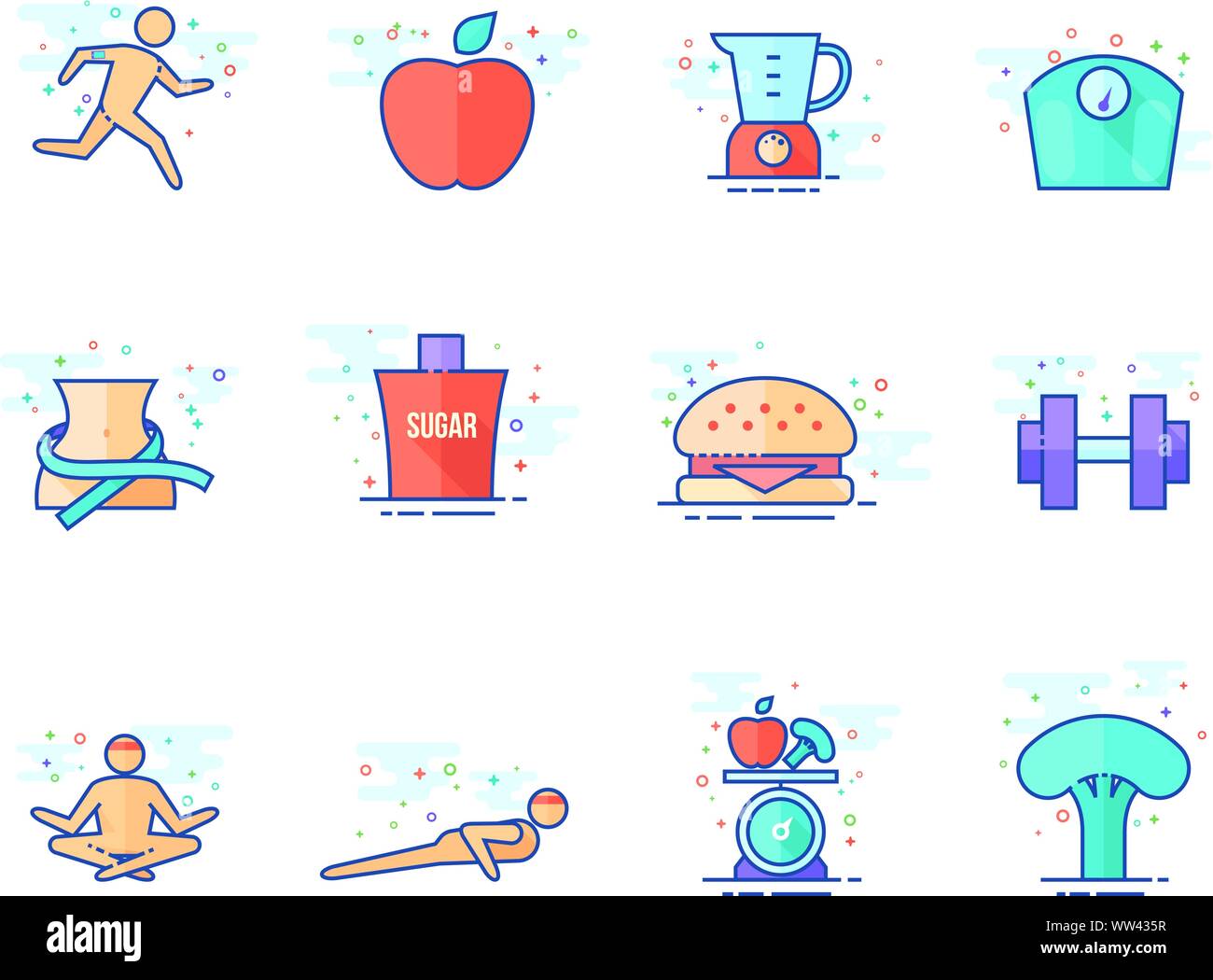 Healthy life icon in flat color style. Vector illustration Stock Vector ...