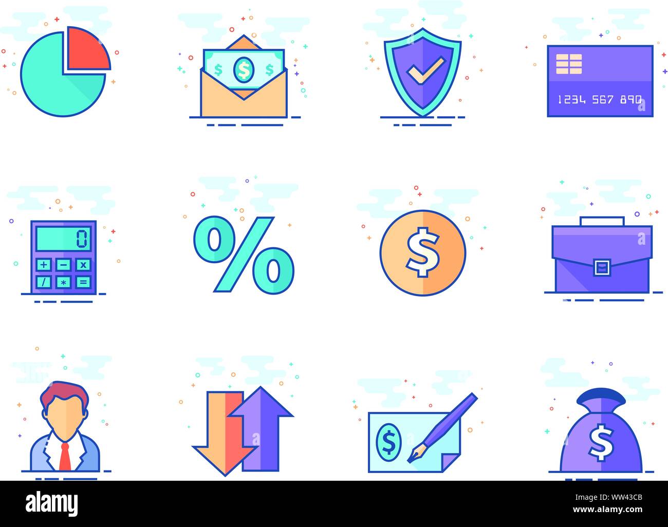 Finance icon series in flat colors style. Vector illustration Stock ...