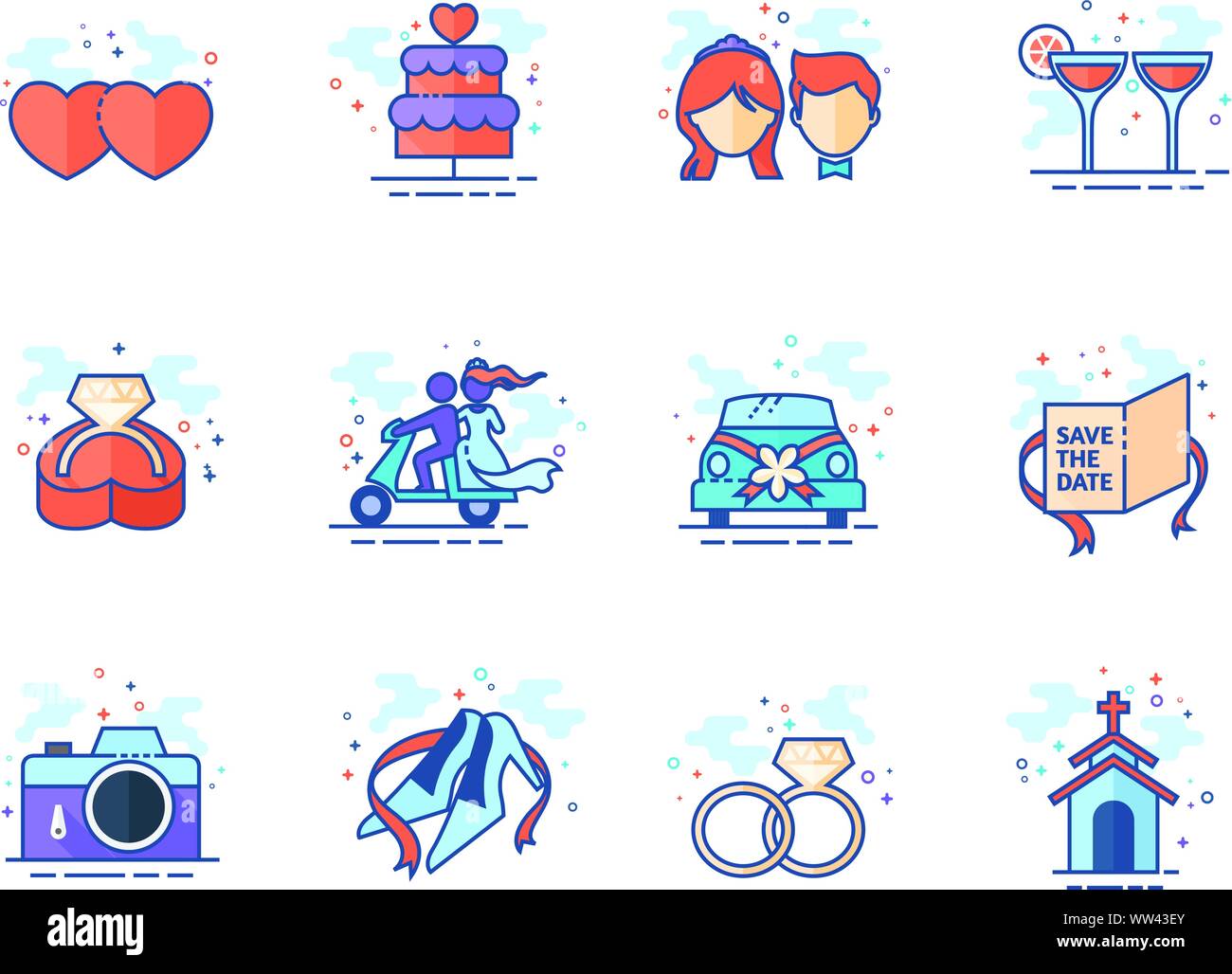 Blue tone icons Cut Out Stock Images & Pictures - Alamy