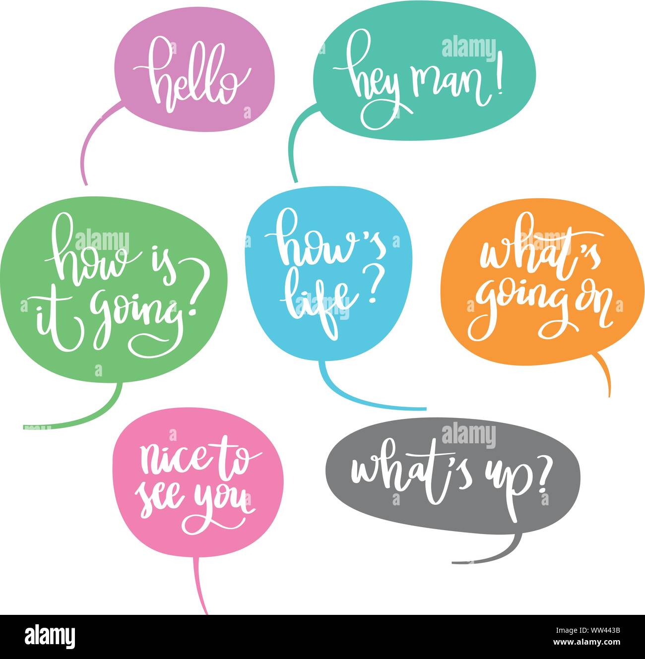 Lettering words. Vector background illustration for designs Stock ...