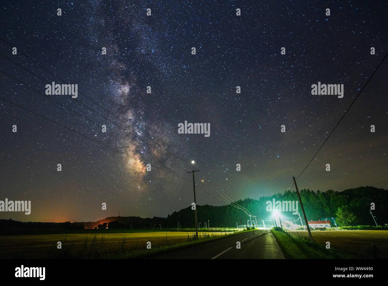 Milky way, rural area Stock Photo - Alamy