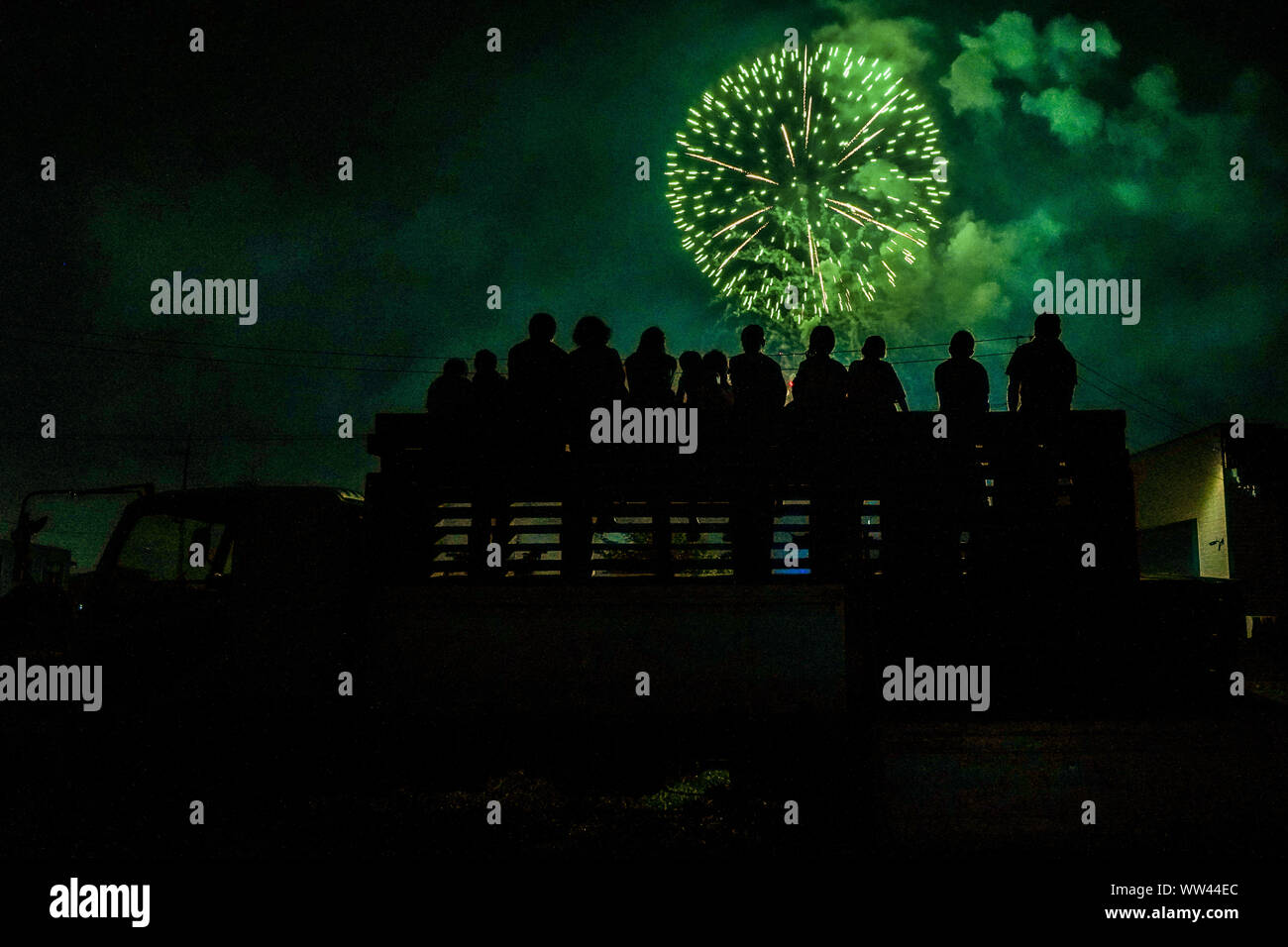 People watching fireworks Stock Photo - Alamy