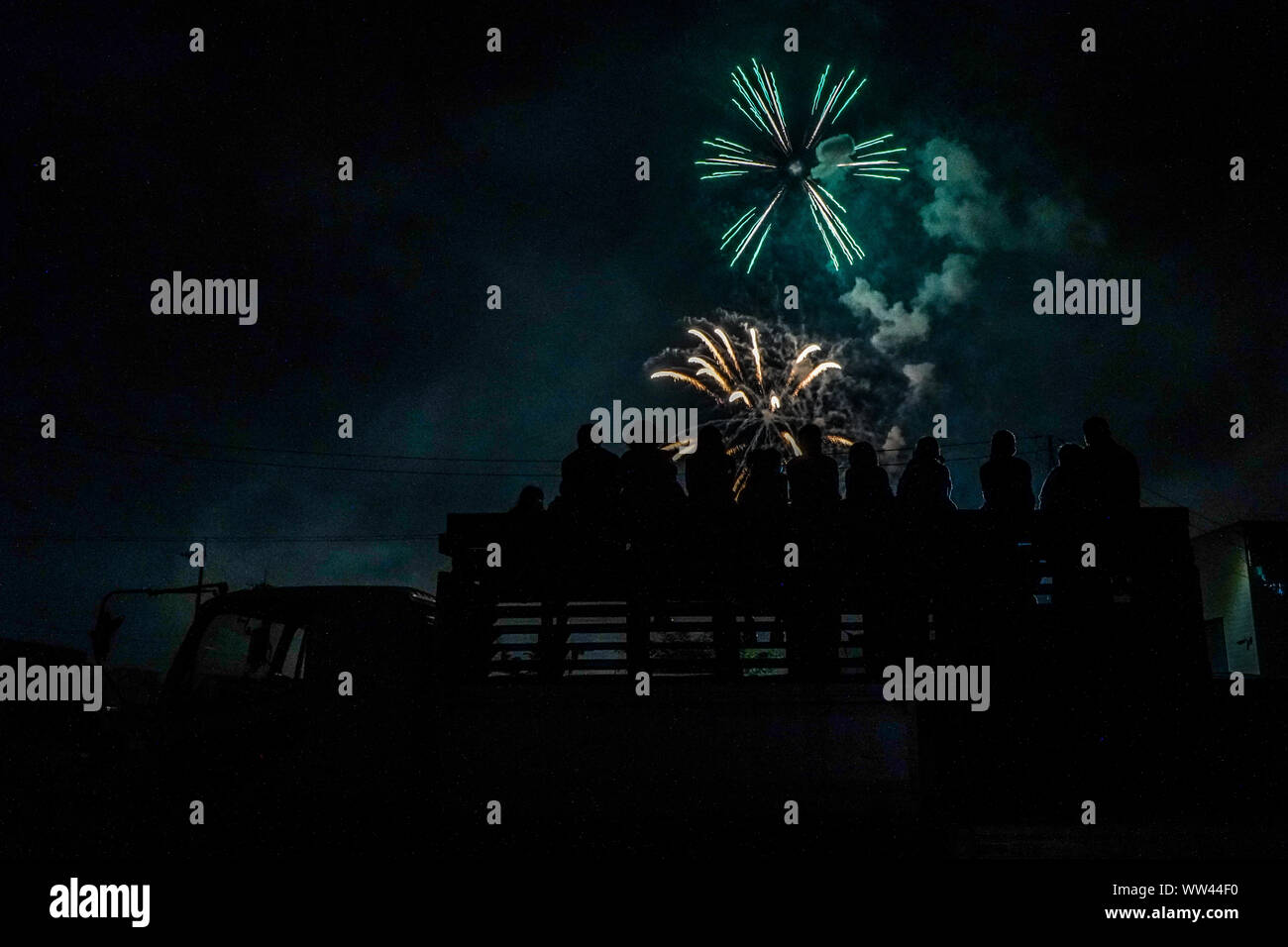 People watching fireworks Stock Photo - Alamy