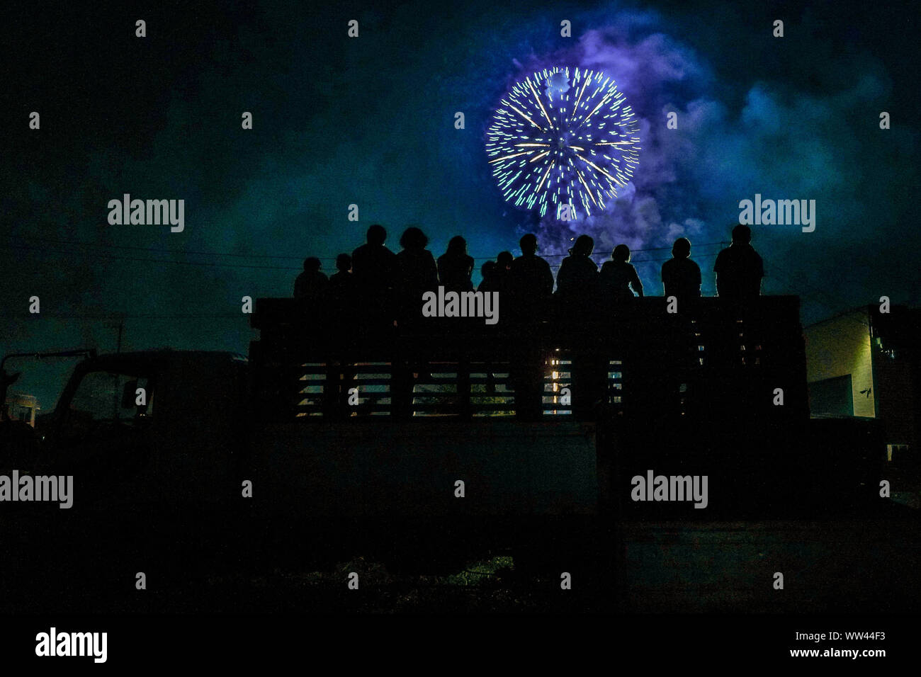 People watching fireworks Stock Photo - Alamy