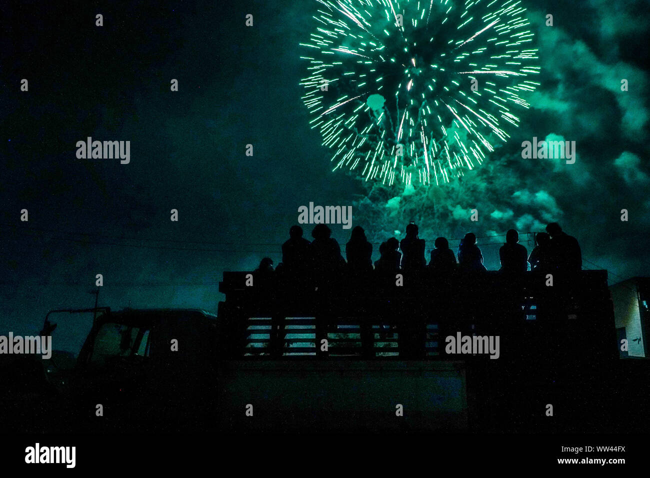 People watching fireworks Stock Photo - Alamy
