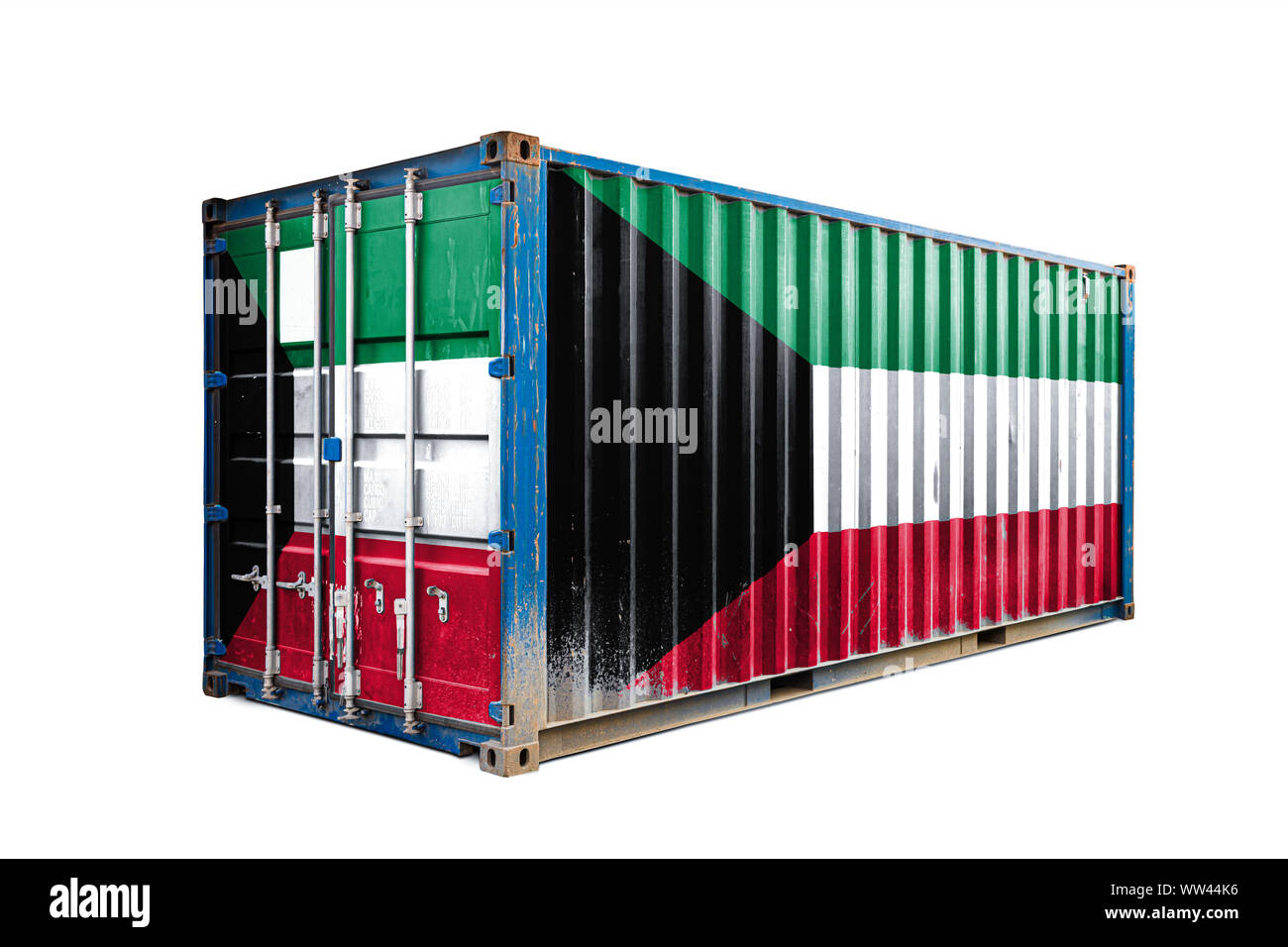 The concept of Kuwait export-import, container transporting and ...