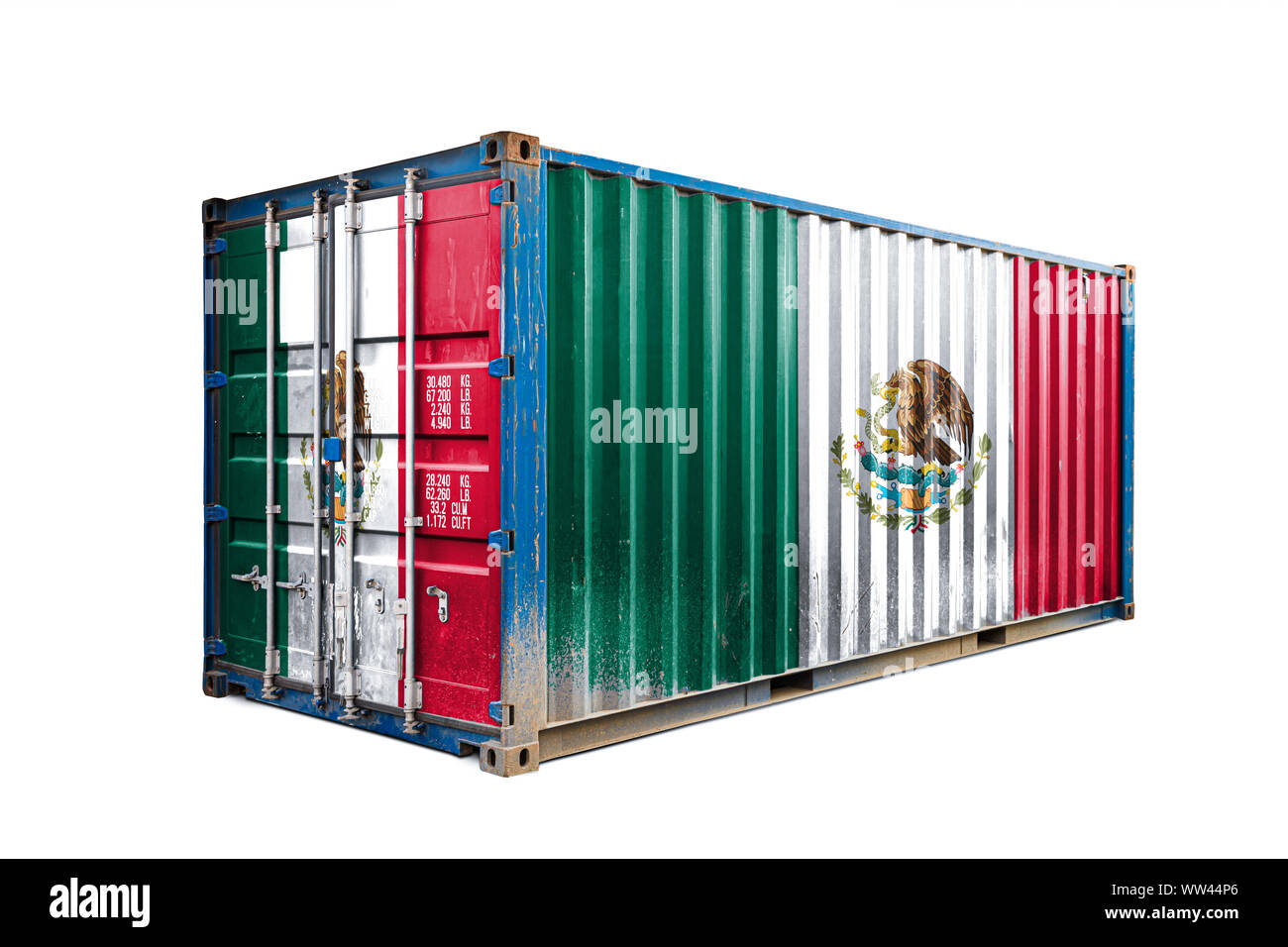 The concept of Mexico export-import, container transporting and ...
