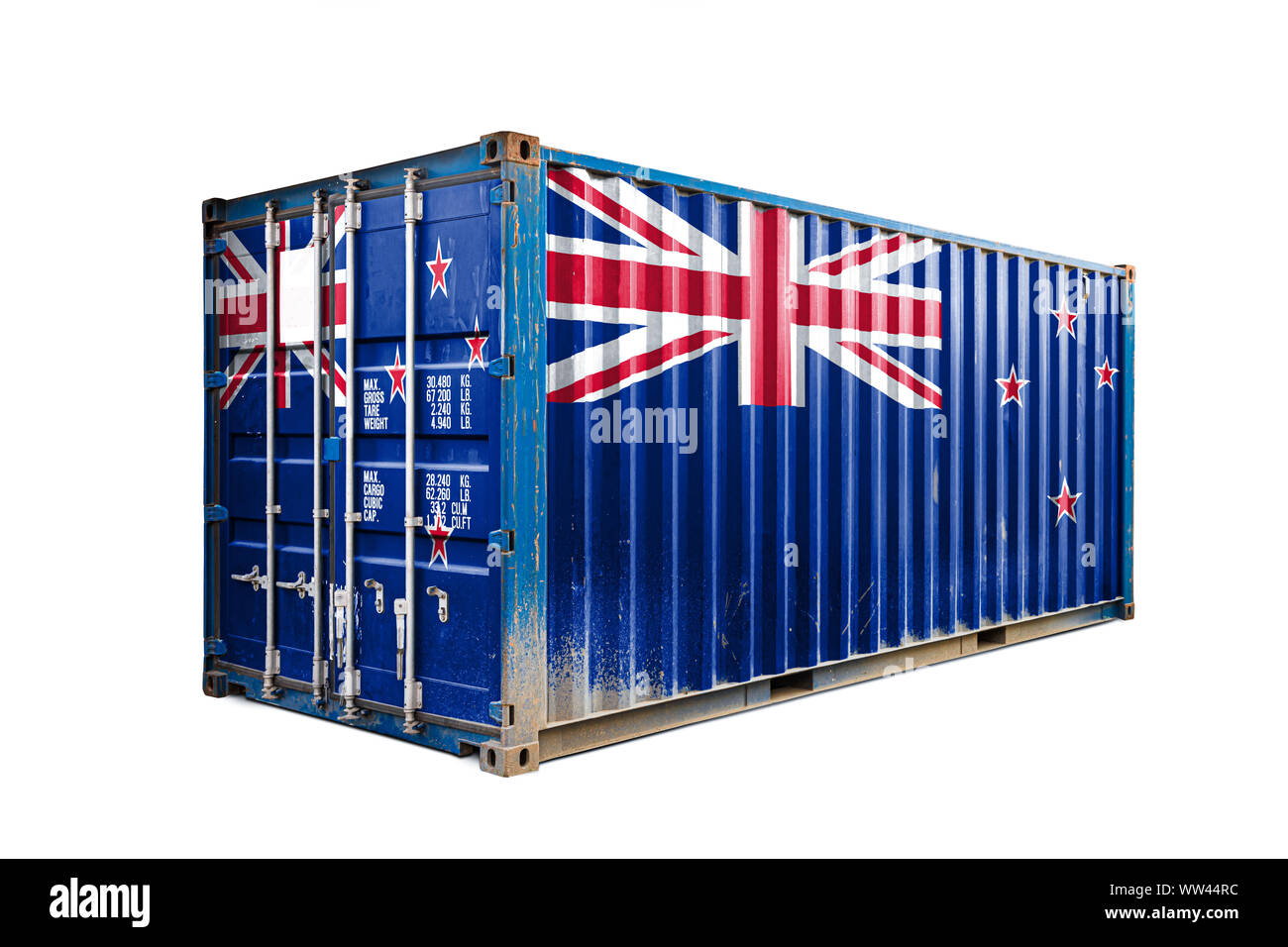 The concept of New Zealand export-import, container transporting and ...