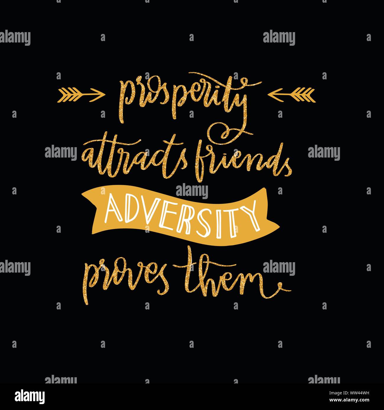 Lettering words in gold glitter. Vector background illustration for ...