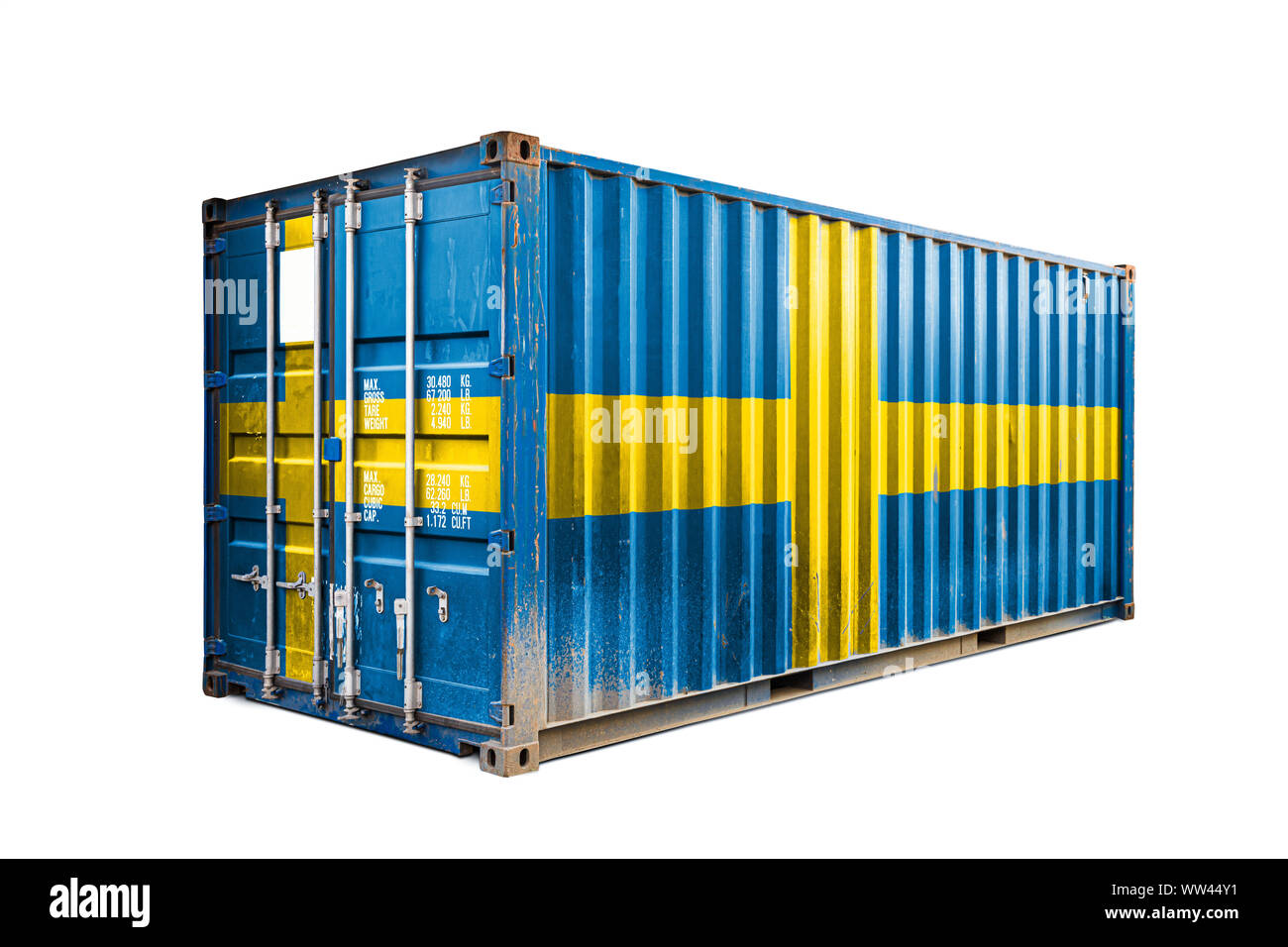 The concept of Sweden export-import, container transporting and ...