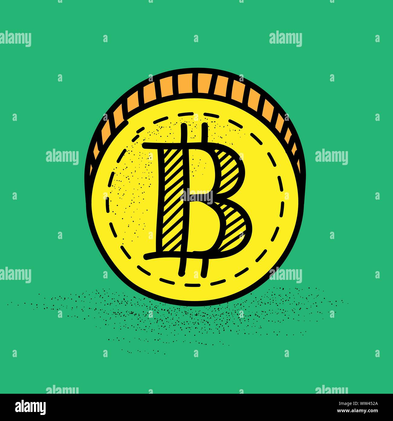 Bitcoin sign icon in sketch style. Vector illustration Stock Vector ...