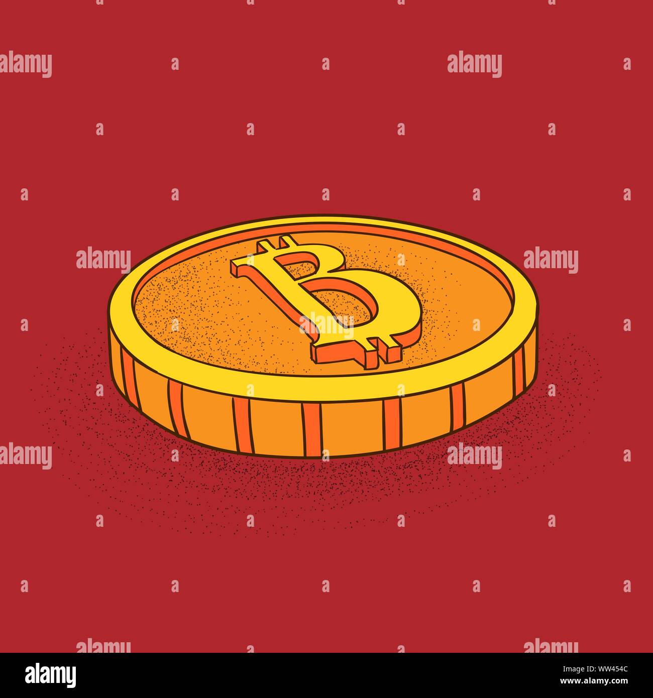 Bitcoin sign icon in sketch style. Vector illustration Stock Vector ...