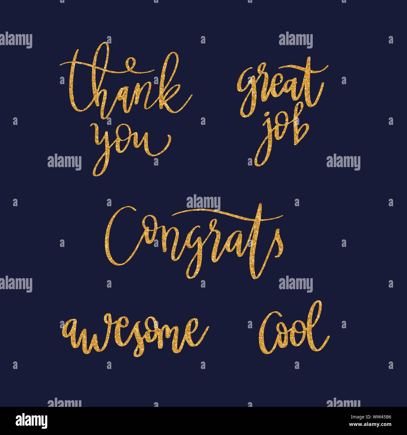 Lettering words in gold glitter. Vector background illustration for ...