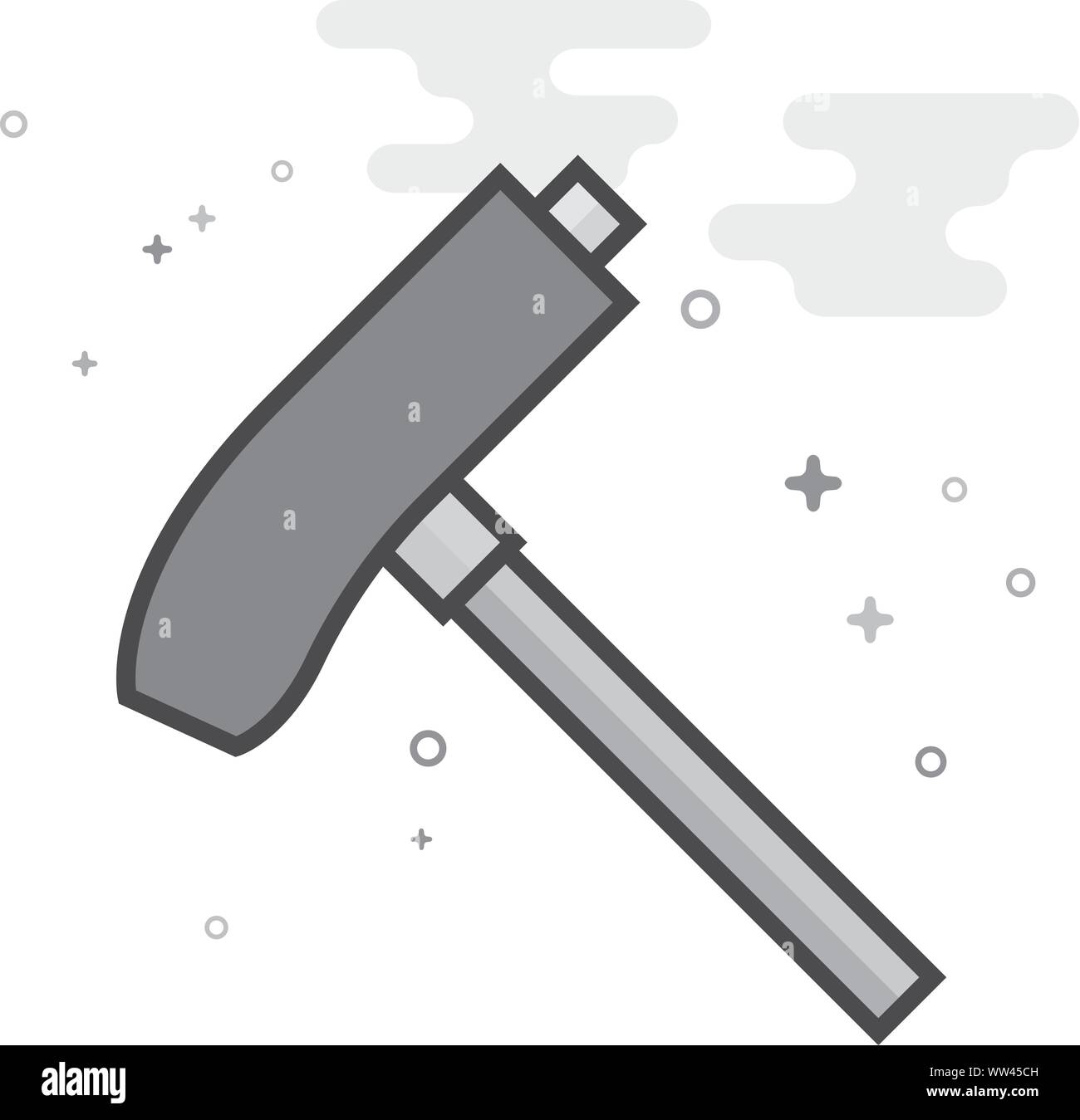 Allen key icon in flat outlined grayscale style. Vector illustration ...