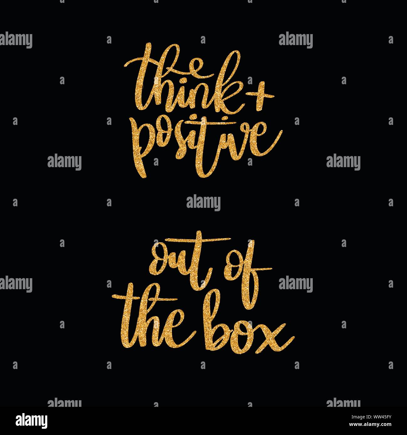 Lettering words in gold glitter. Vector background illustration for ...