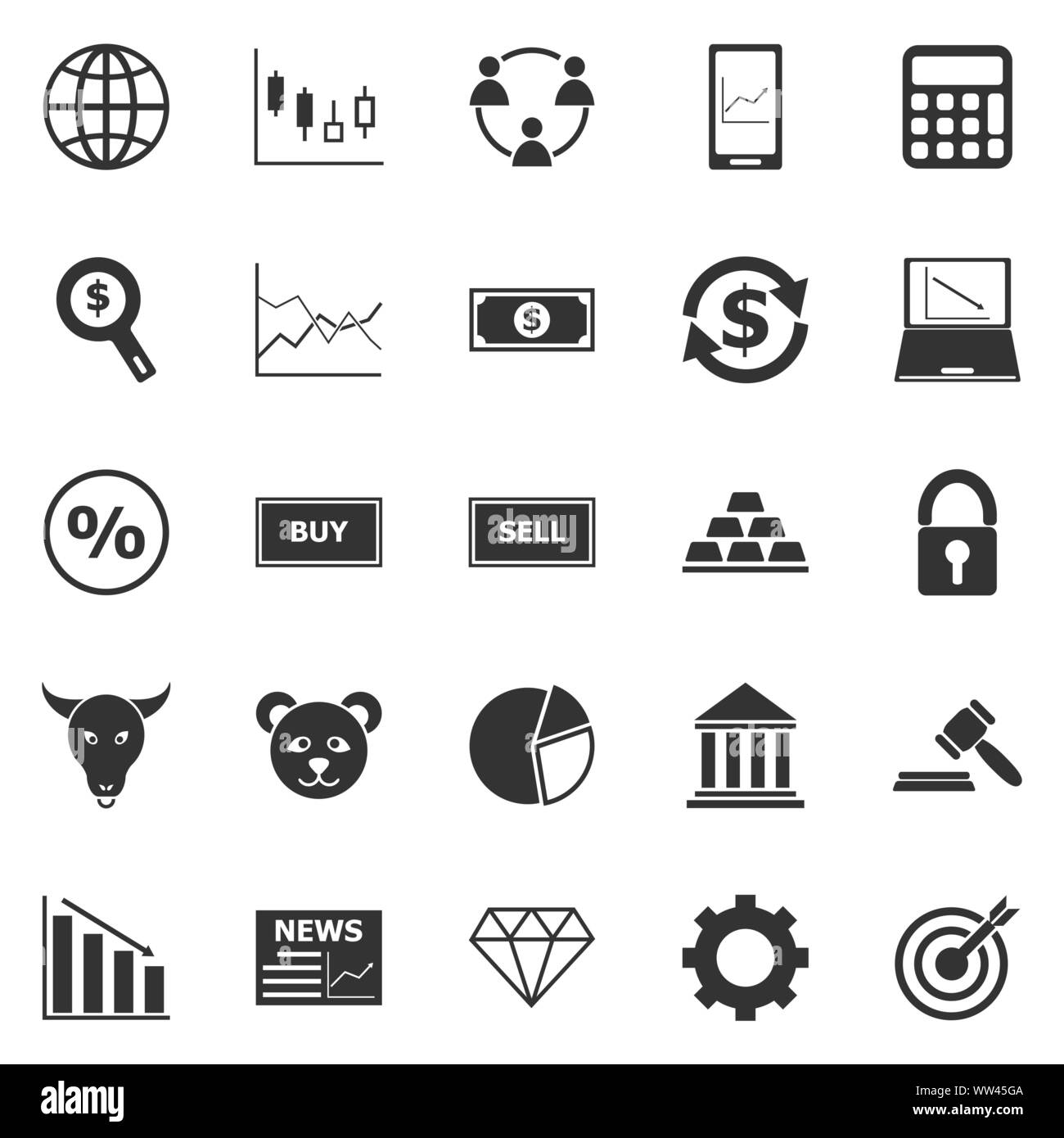 Forex icons on white background, stock vector Stock Vector Image & Art ...