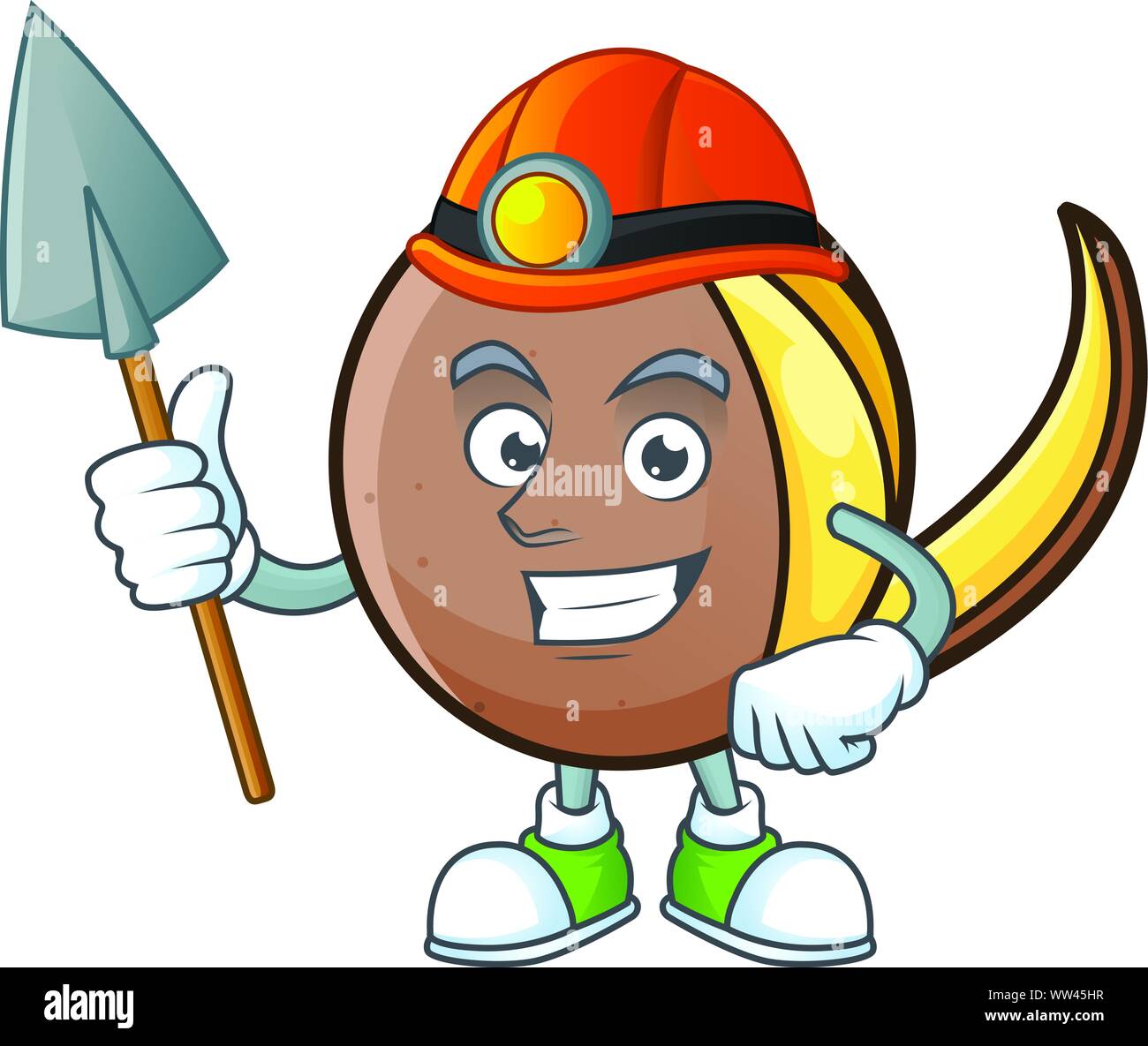 Miner cute bambangan fruit in cartoon mascot Stock Vector Image & Art ...