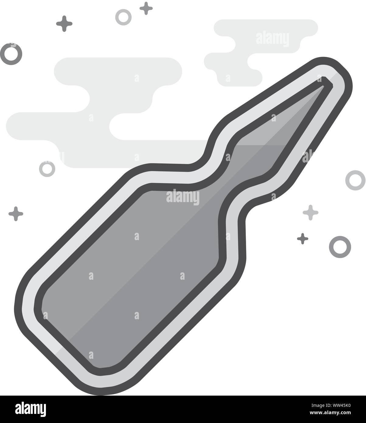 Ampule icon in flat outlined grayscale style. Vector illustration Stock ...