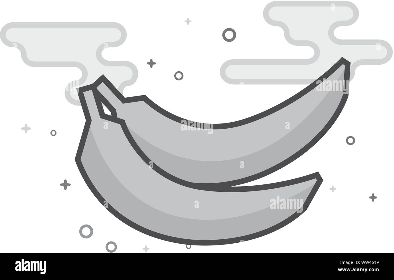 Banana icon in flat outlined grayscale style. Vector illustration Stock ...