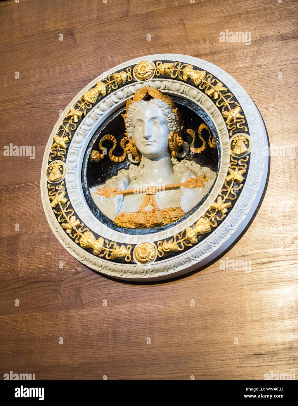 Relief bust, painted terracotta roundel, Roman imagery in the Hampton ...