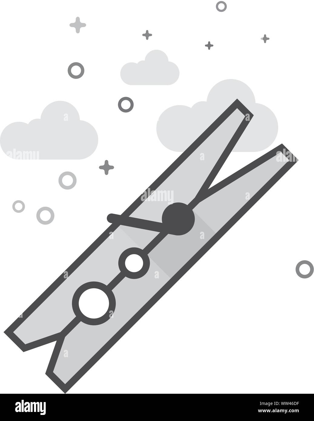 Clamp tool icon in flat outlined grayscale style. Vector illustration ...