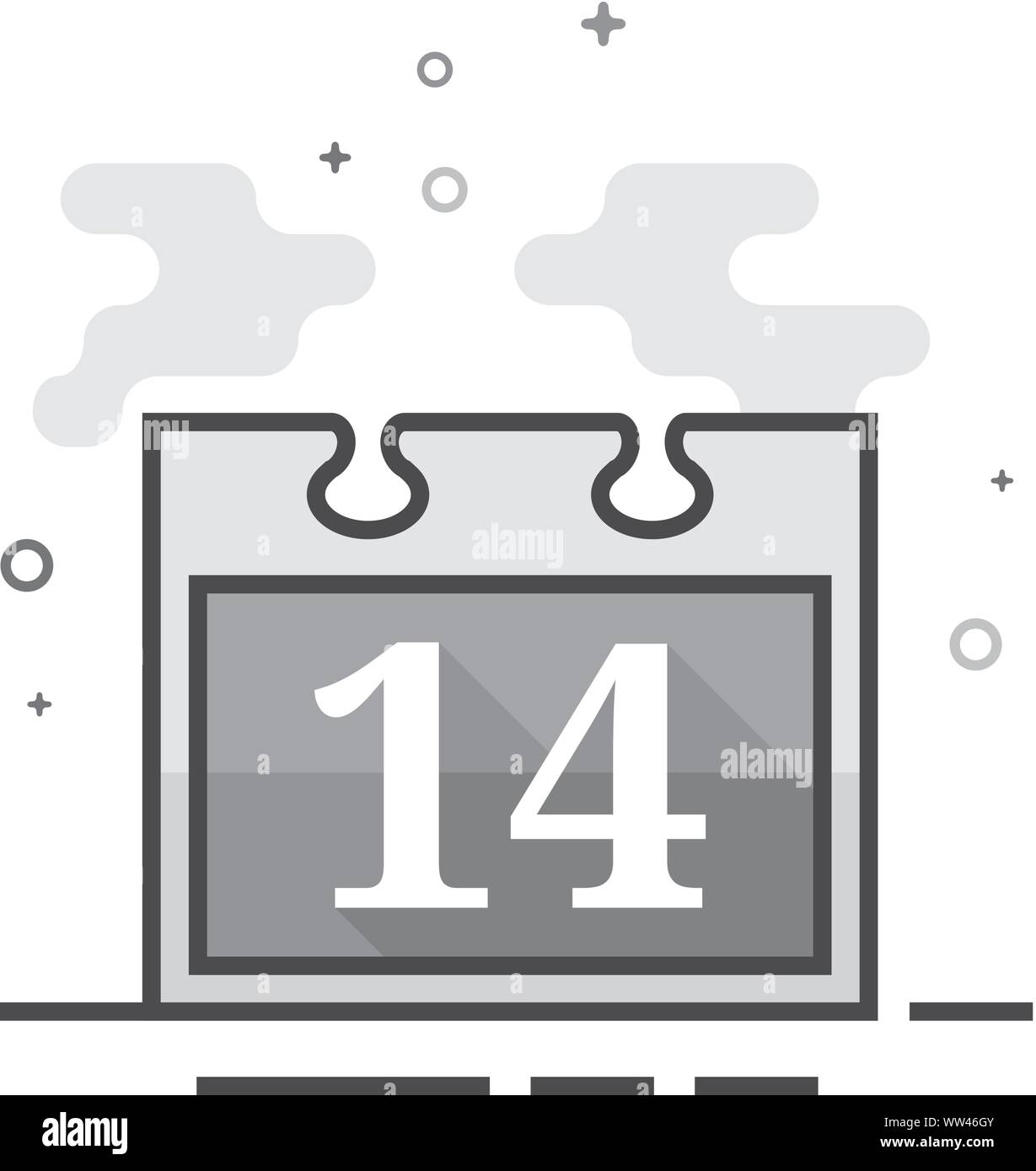 Calendar Christmas icon in flat outlined grayscale style. Vector ...