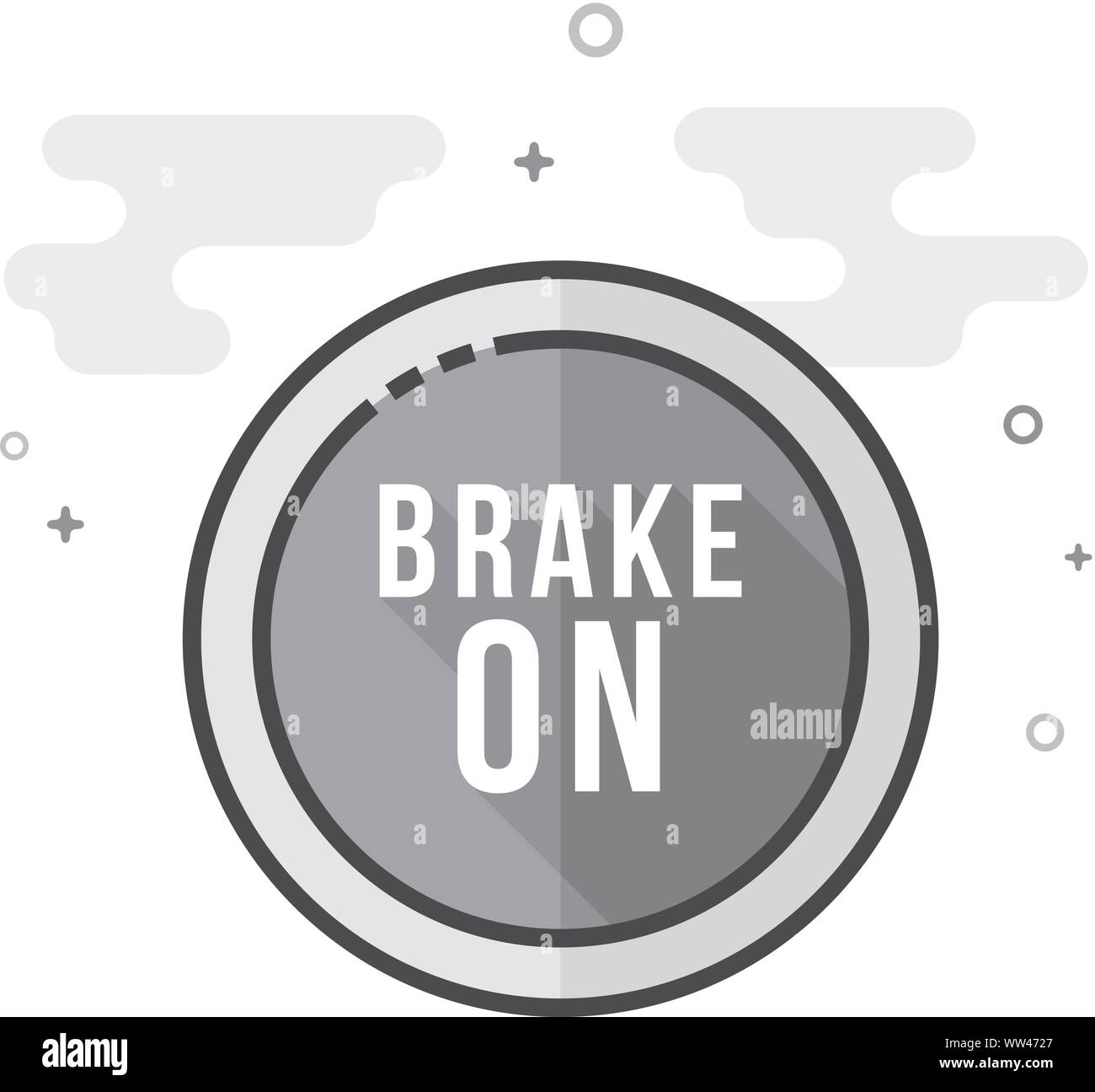 Race brake sign icon in flat outlined grayscale style. Vector ...