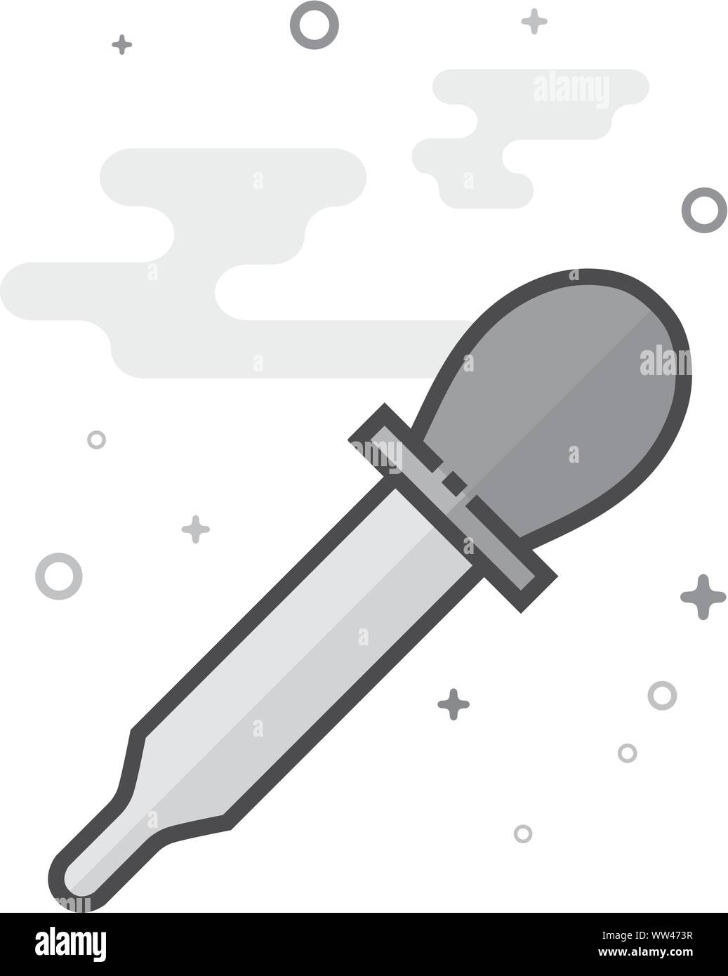 Eyedropper icon in flat outlined grayscale style. Vector illustration ...