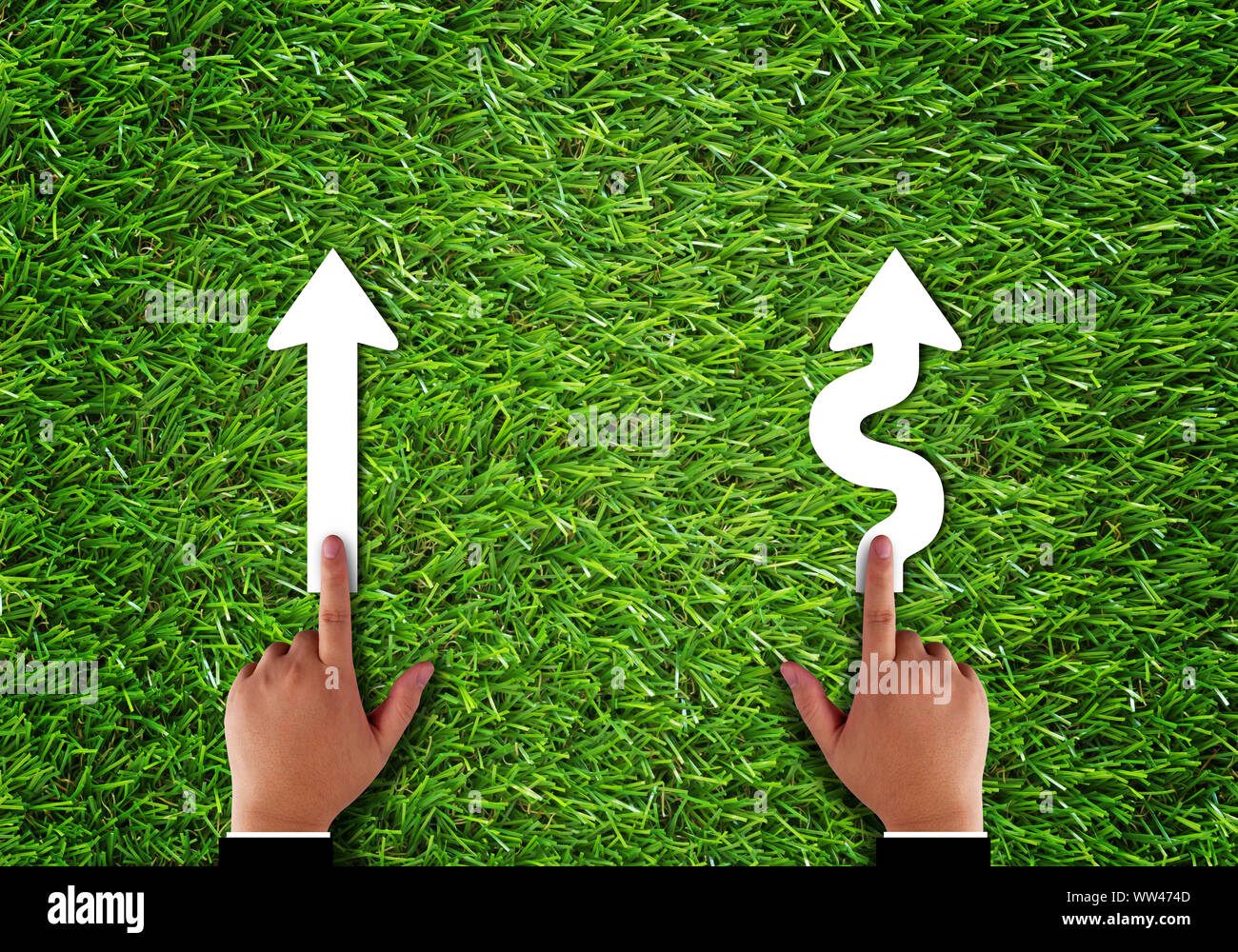 Business alignment concept, strategy and planning, hand and arrow on ...