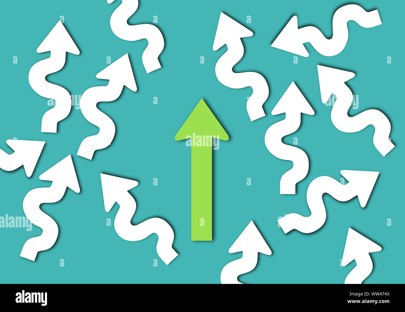 Business alignment concept, strategy and planning, green and white ...