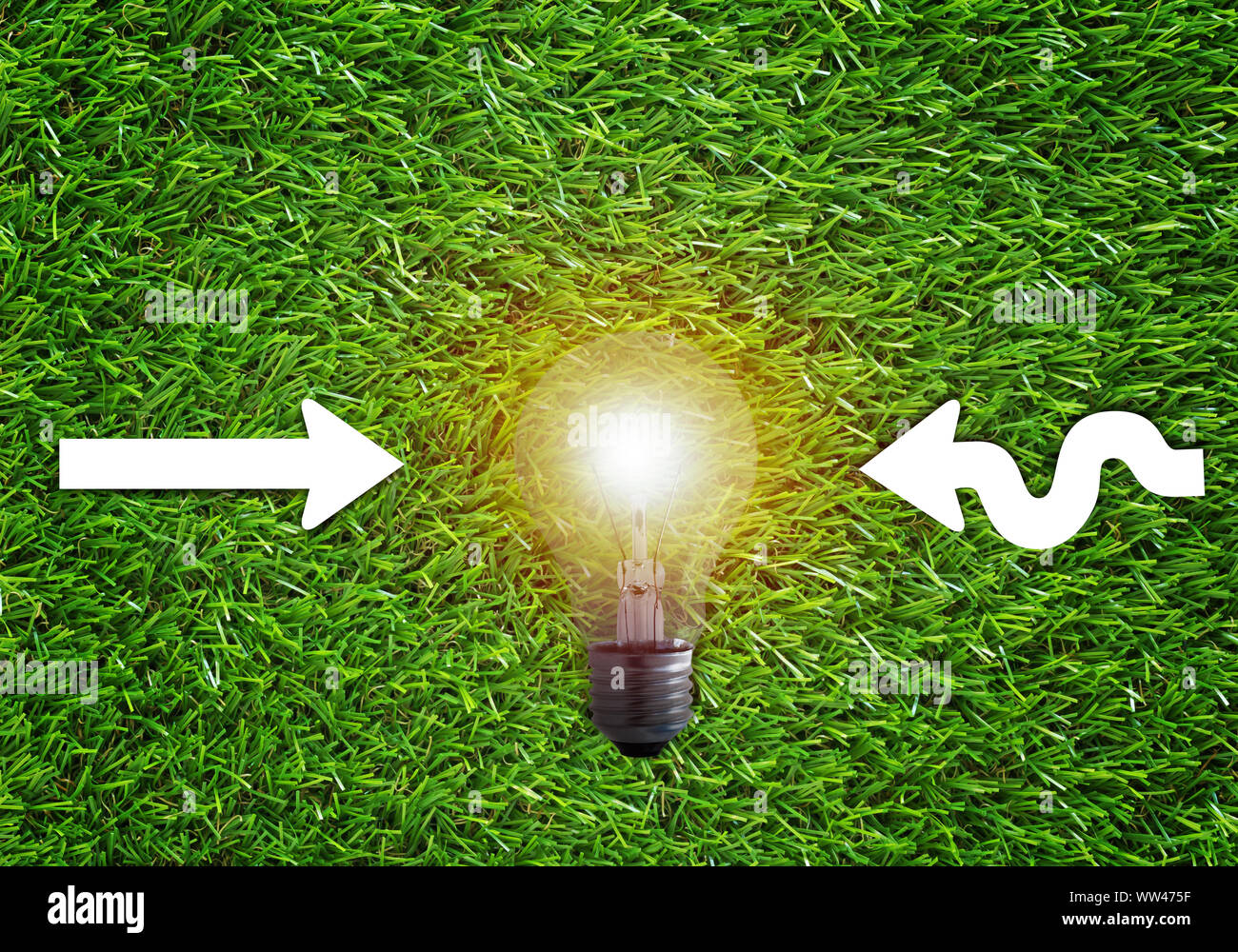 Business alignment concept, strategy and planning, light bulb and arrow ...