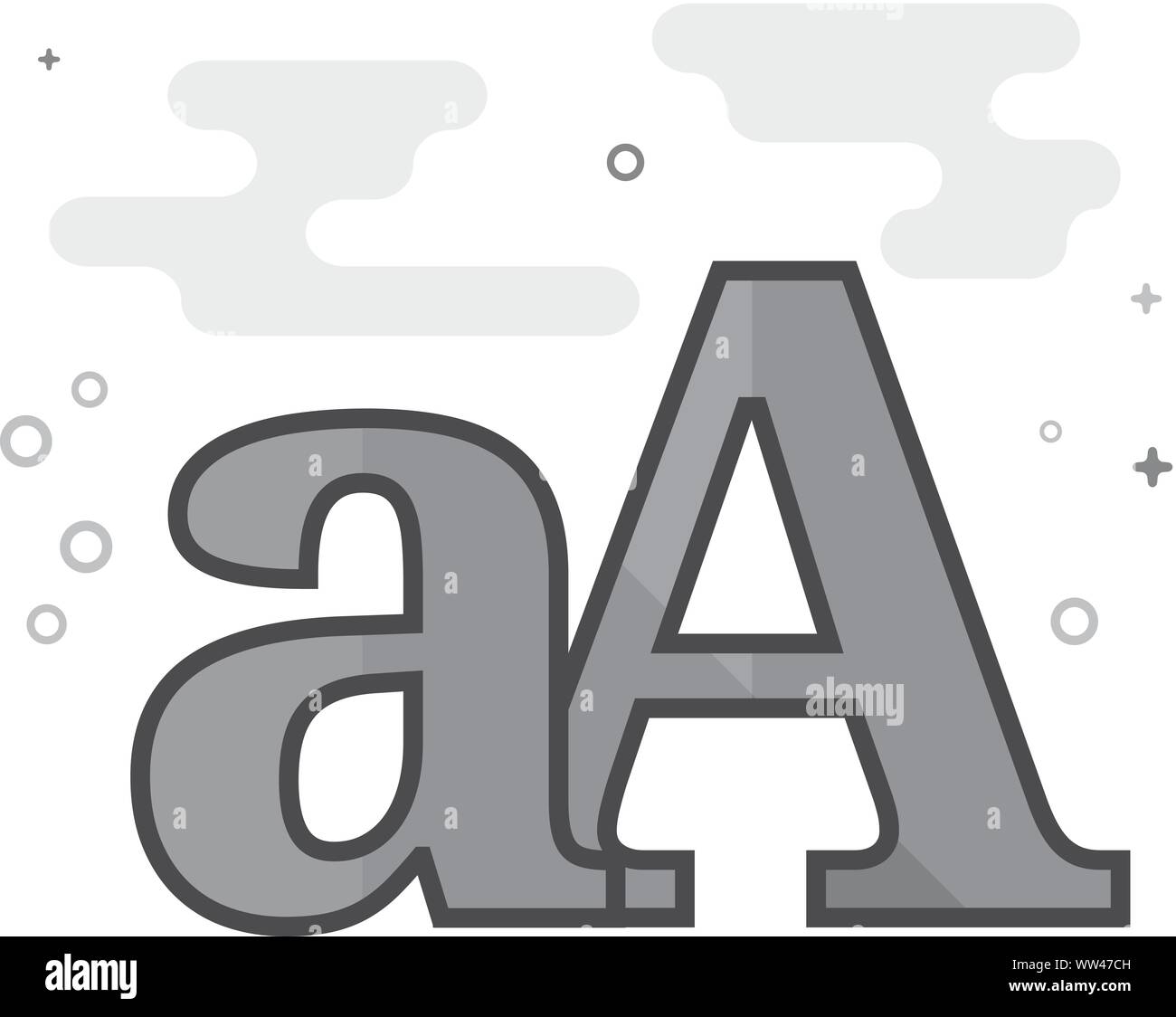 Font icon in flat outlined grayscale style. Vector illustration Stock ...